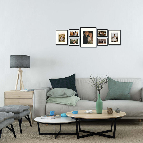 Three Posts™ Luray 7 Piece Matte Metal Gallery Picture Frame with Real Glass Set & Reviews | Wayfair